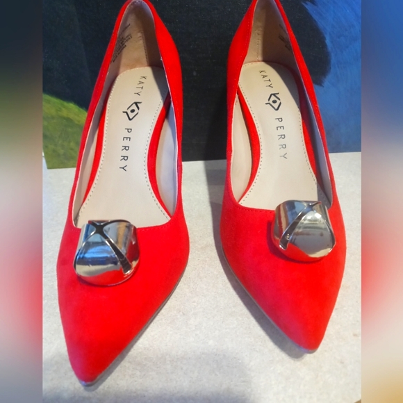 Katy Perry Collections | Shoes | Katy Perry Red Suede Like Heels With ...